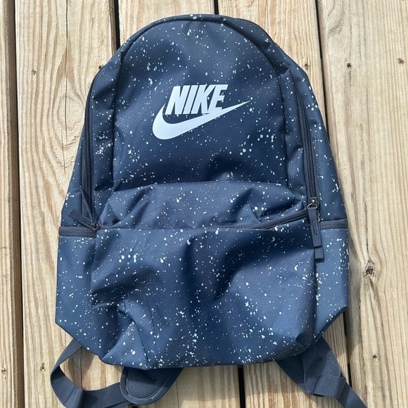 Nike | Bags | Nike Backpack Blue White Paint Splatter 2 Pocket With ...